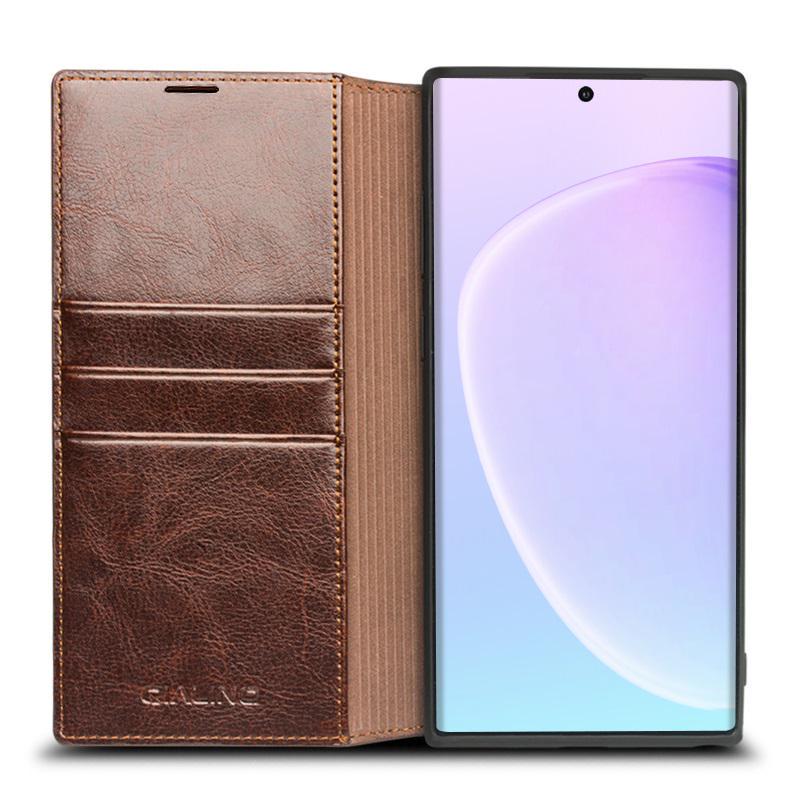 Buy QIALINO Genuine Leather Case for Samsung Note 10 Bag Card Slot ...