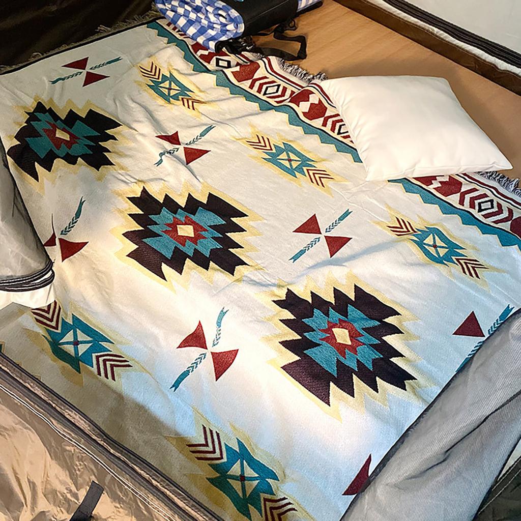 Buy Self-Driving Ethnic Style Thick Tent Sofa Blanket With Fringe ...