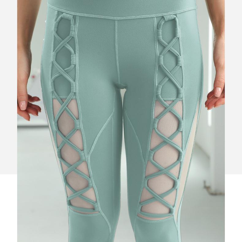 Buy Women Sheer Yoga Pants Sports Gym Wear Leggings Elastic Fitness ...