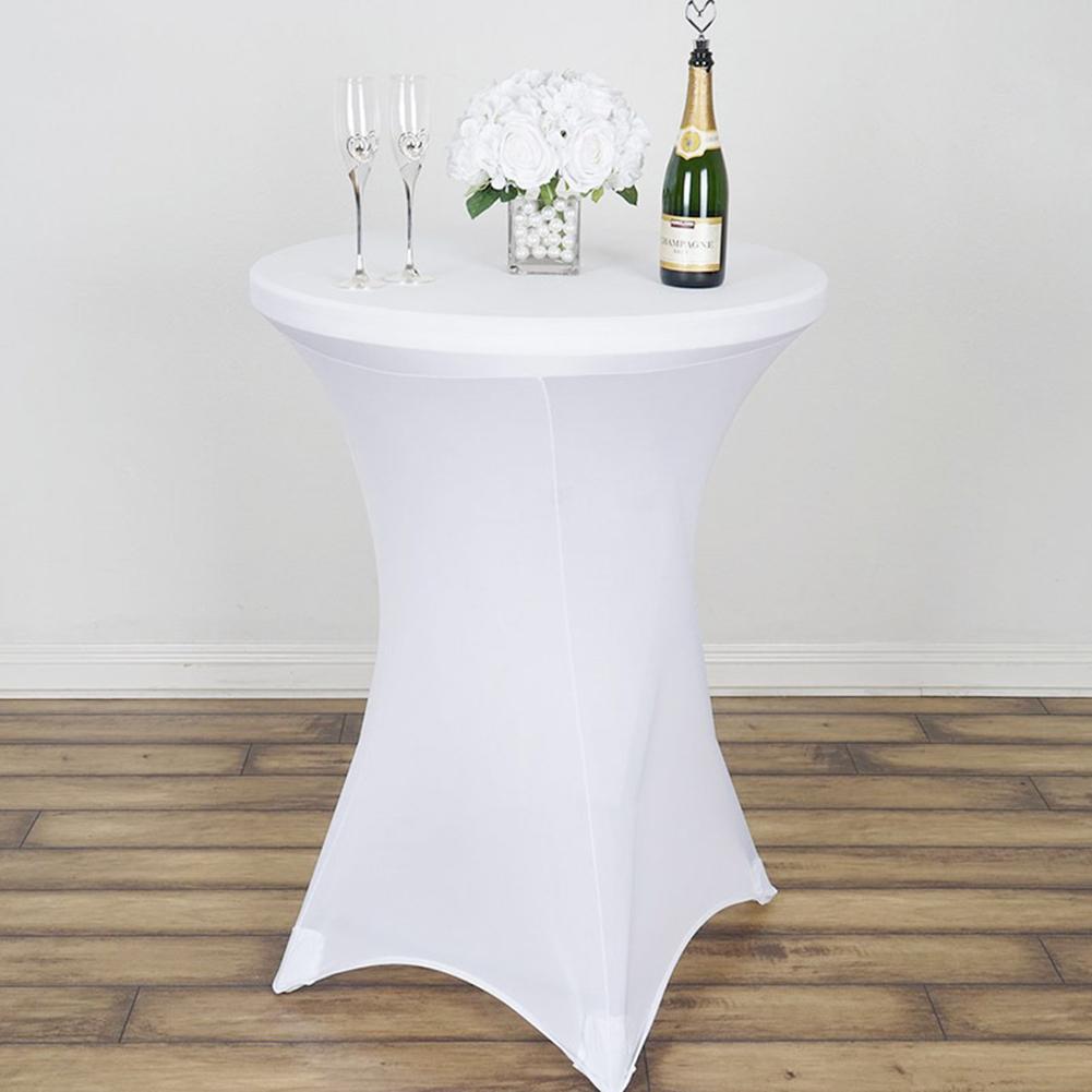 Buy Solid Color Round Fitted Bar Table Tablecloth Cocktail Stretch ...