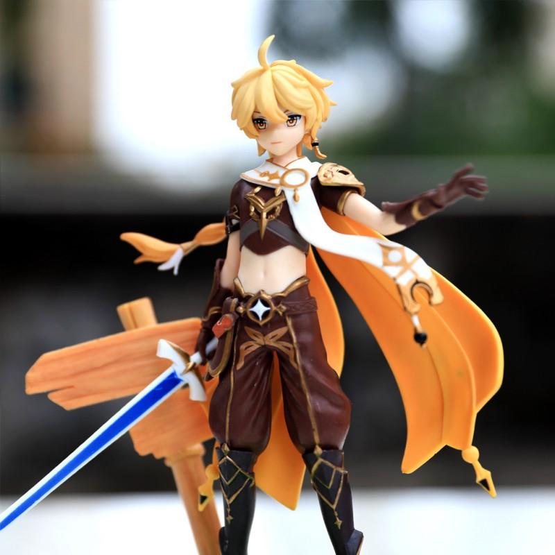 Buy 20CM Anime Genshin Impact Aether Lumine Barbara PVC Anime Figure ...