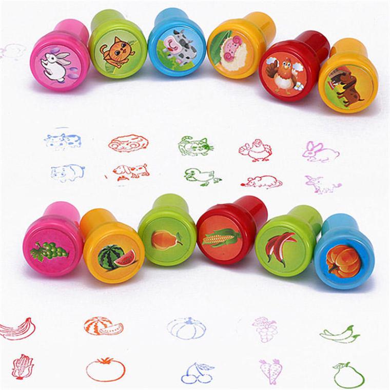 Buy 10pcs Children Toy Rubber Stamps Cartoon DIY Scrapbook Photo Album ...