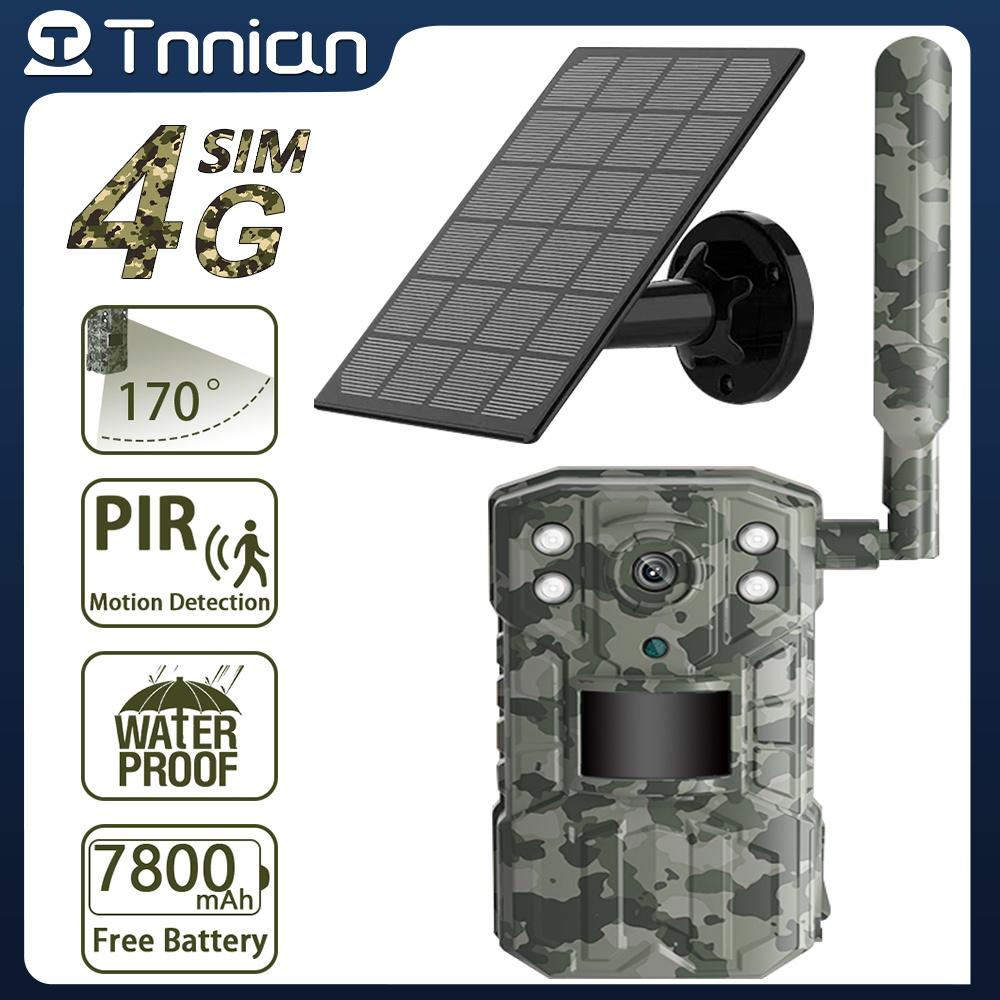 Tnnian 4G FTP SMTP MMS SMS Email PIR Solar camera / 170 degree wide ...