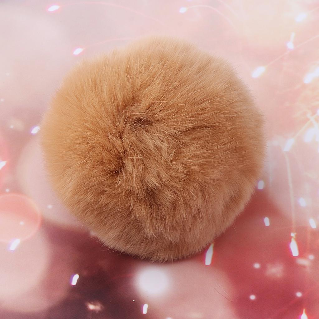 DIY Faux Rabbit Fur Fluffy Pompom Ball for Hat Keyring Bag Charms Khaki ...