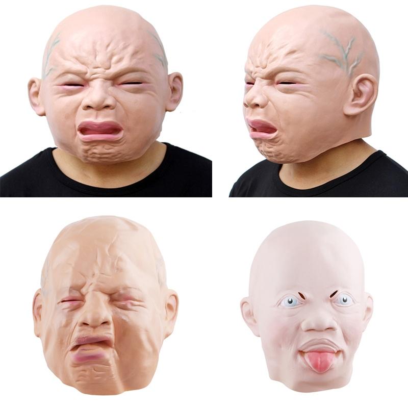 Buy Cosplay Horror Mask Realistic Wigs Costume Funny Party Scary Bar ...