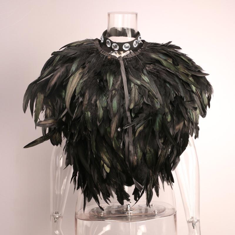 Buy Elegant Feather Fur Coat Short Paragraph Outwear Shawl High-grade ...