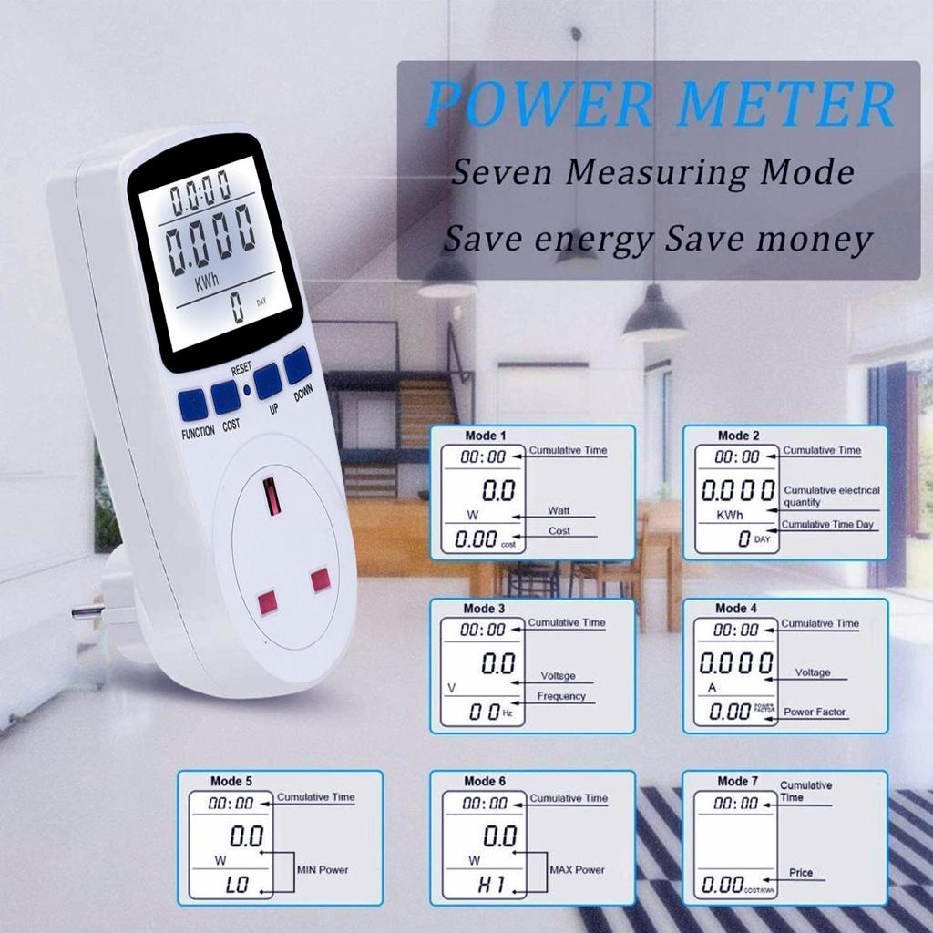 UK Plug-in Electricity Power Consumption Meter Energy Analyzers NEW ...