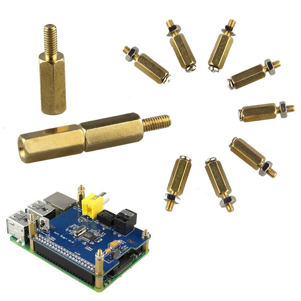 Buy 10 Pieces DIY 11MM Hex Brass Cylinder Screw Nut Kits For Raspberry ...