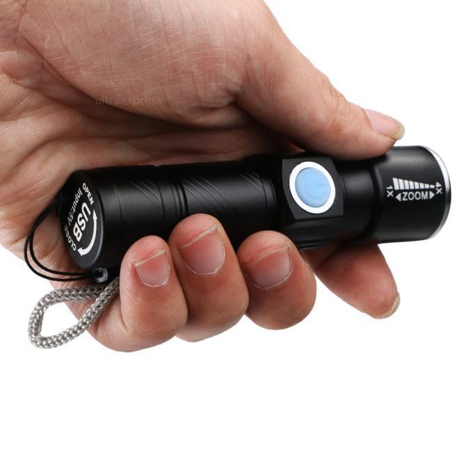 Buy Hat Adjustable LED Zoom 1800LM MINI USB Rechargeable Flashlight ...