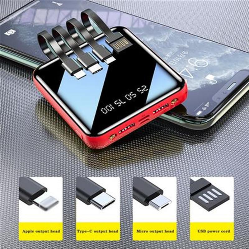 Buy 20000mAh Mini External Battery Power Bank Mirror Screen Digital ...
