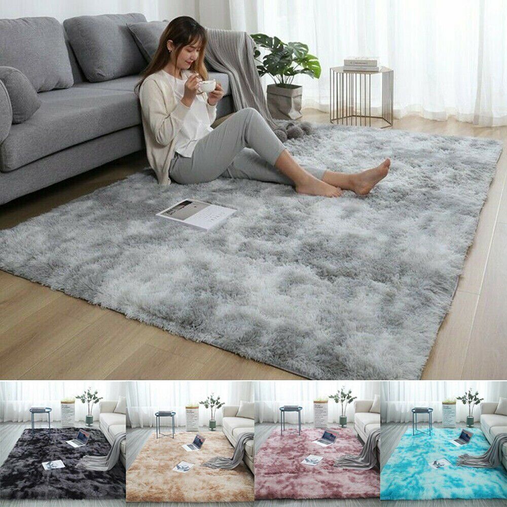 Home Decor Home Textile Bedroom Large Shaggy Rug Carpet Super Soft Mat ...