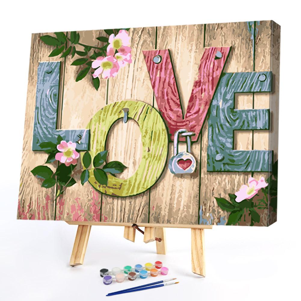 Buy DIY Letters Oil Painting Kit by Numbers Coded Hand Painted Acrylic ...