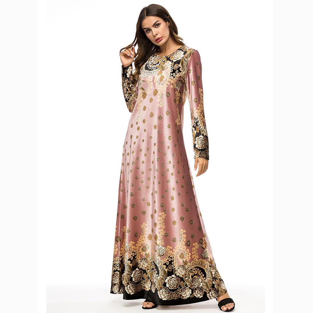 Buy Women's National Robe Abaya Islamic Muslim Middle Eastern Long ...