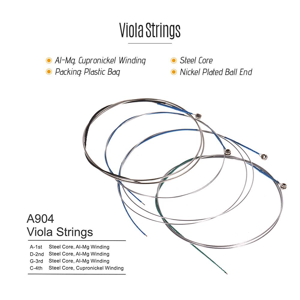 Buy Alice A904 Universal Full Set (A-D-G-C) Viola Strings Steel Core Al-Mg Alloy/ Cupronickel at ...