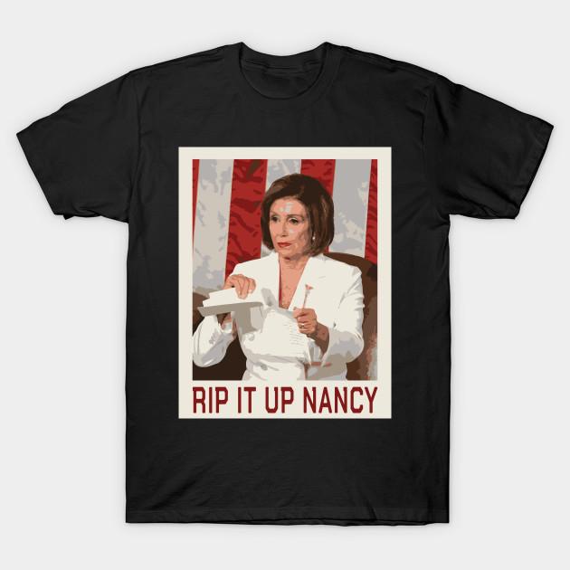 Men Black Print T-shirt Super Large TShirt Nancy Pelosi Rips Up Speech ...