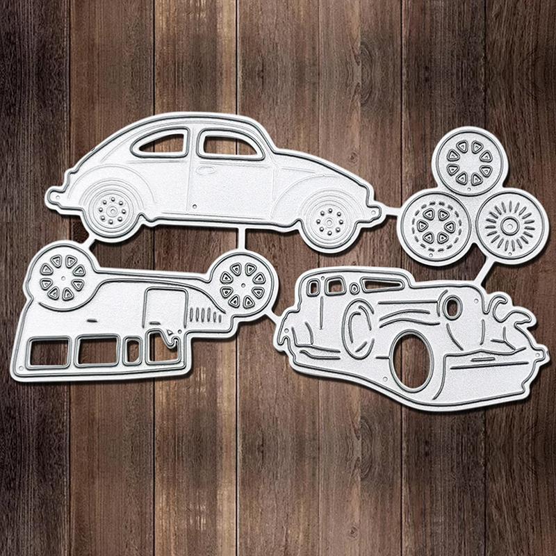 Buy Pdtoweb Classic Cars Wheel Metal Cutting Dies Stencils Scrapbooking ...