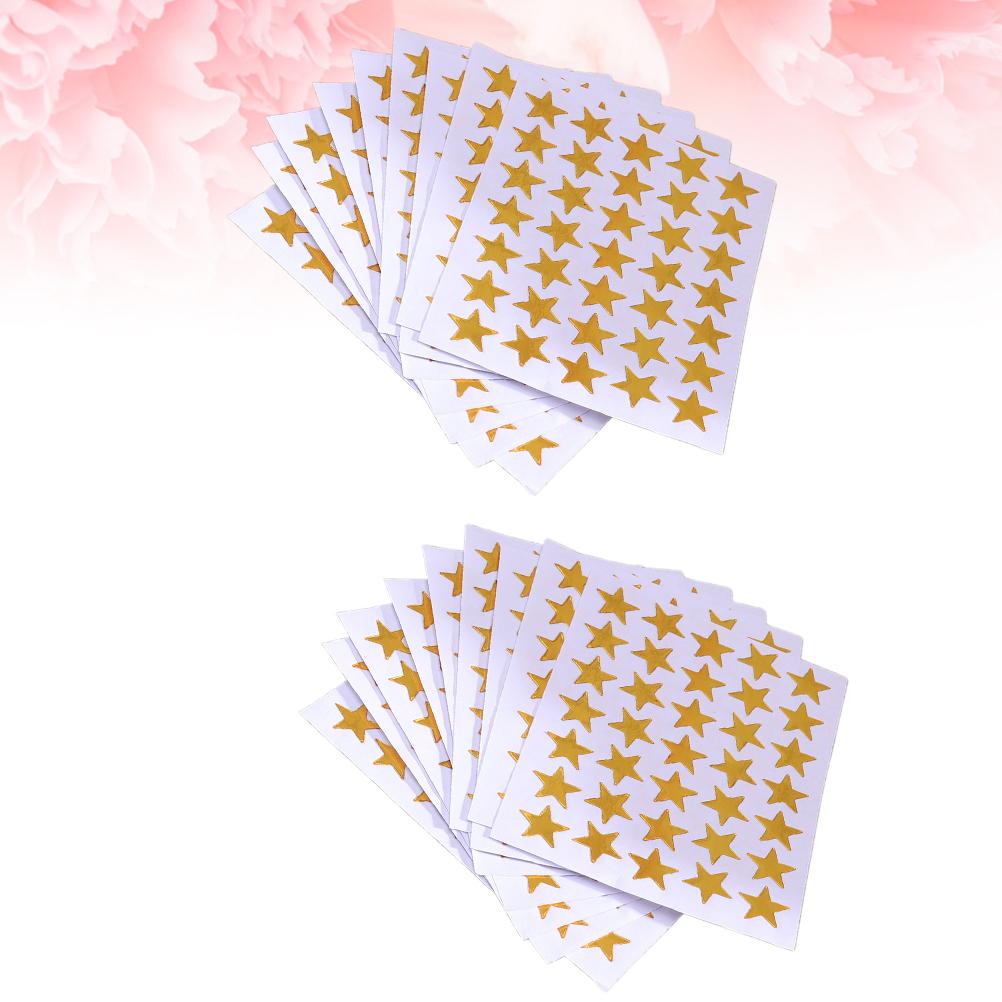 Buy 100Pcs 1.5cm Five-Pointed Star Reward Sticker Praise Sticky Paper ...