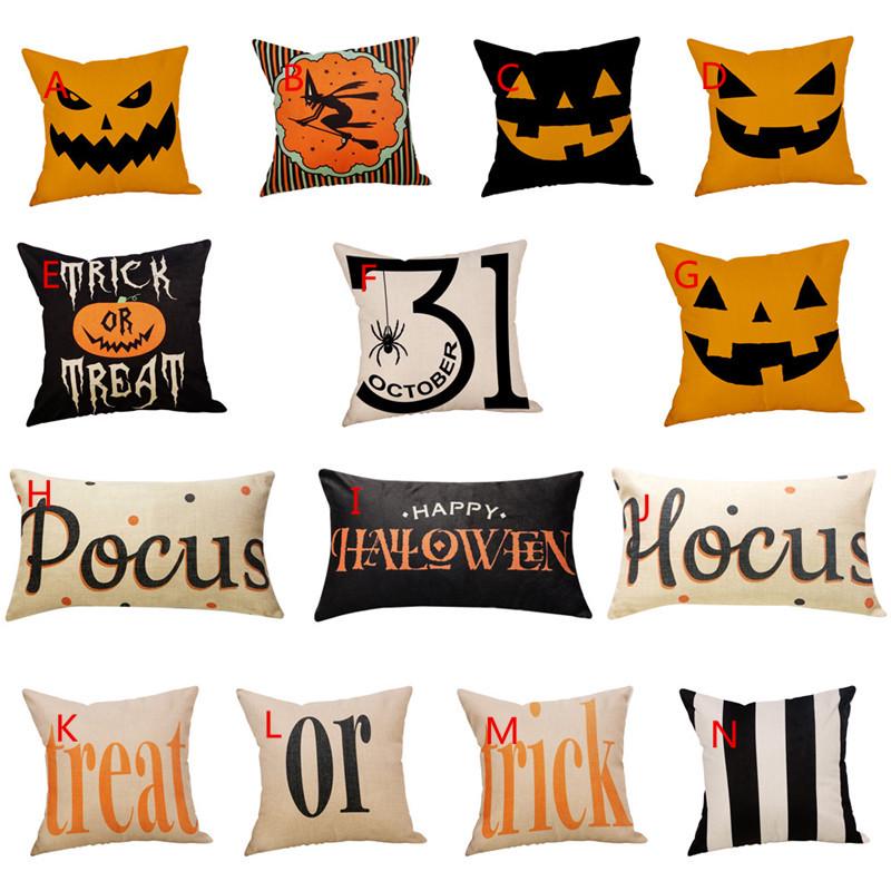 Halloween Home Sofa Linen Pumpkin ghosts Cushion Pillow Cases Cover ...