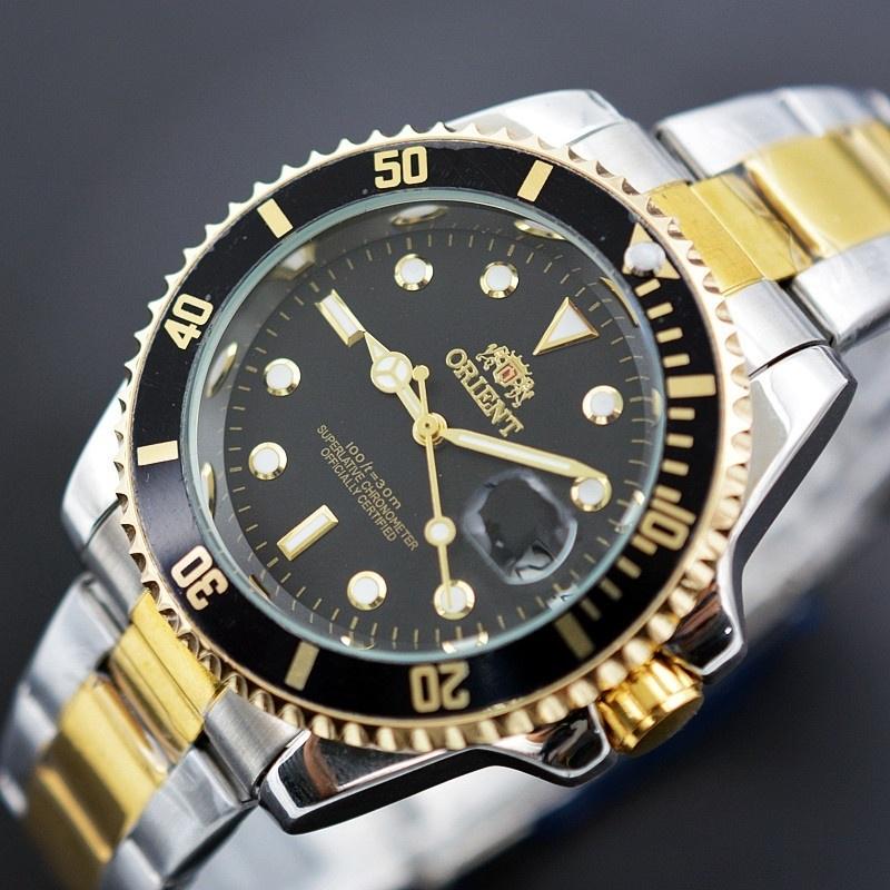 New Men Automatic Mechanical Watch Stainless Steel Rotating Bezel Watch ...