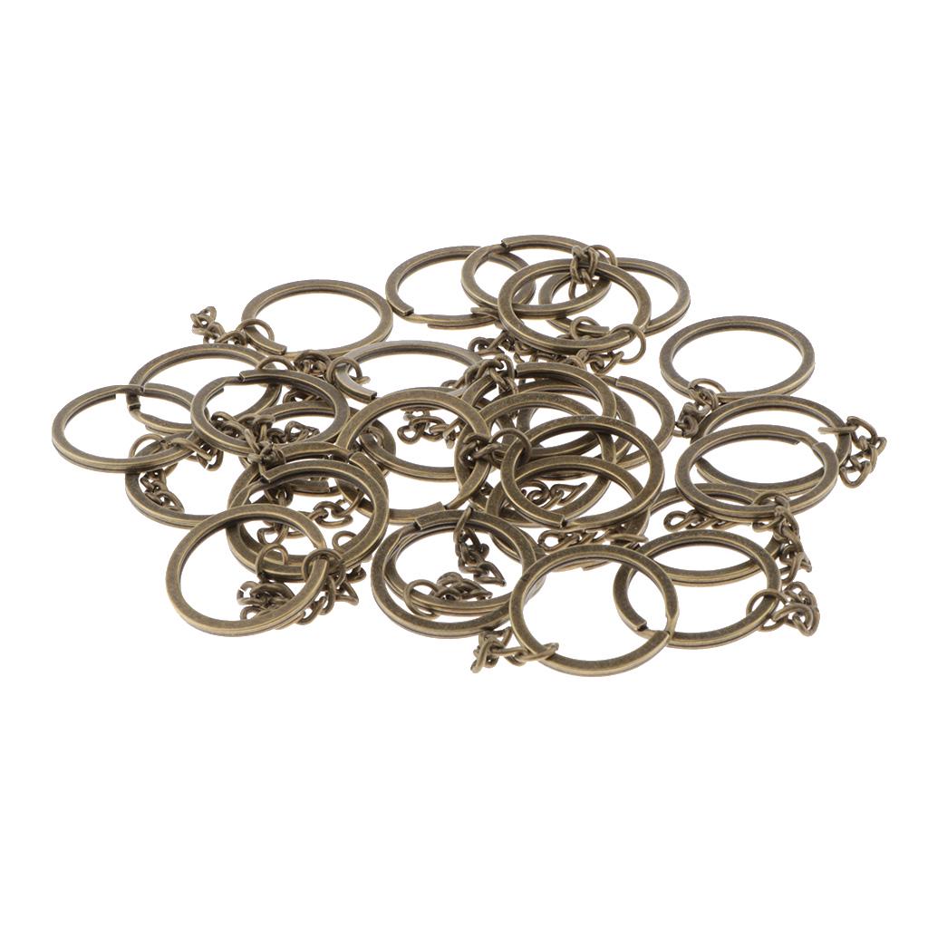 Buy Key Rings Chains Split Hoop Holder Loop DIY Accessory 30mm Silver ...