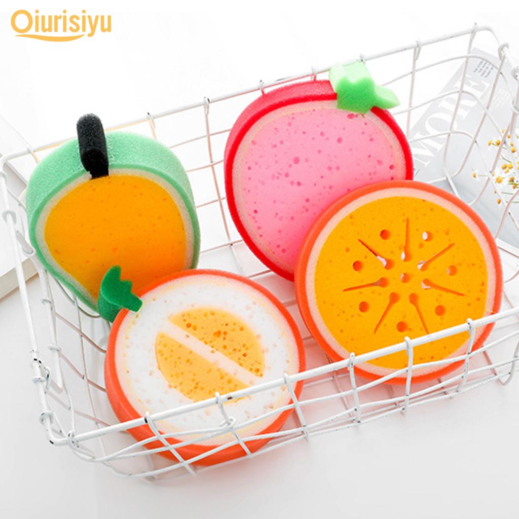 4Pcs Fruit Shape Dish Bowl Pot Cleaning Sponge Pad uygun fiyatlı satın ...