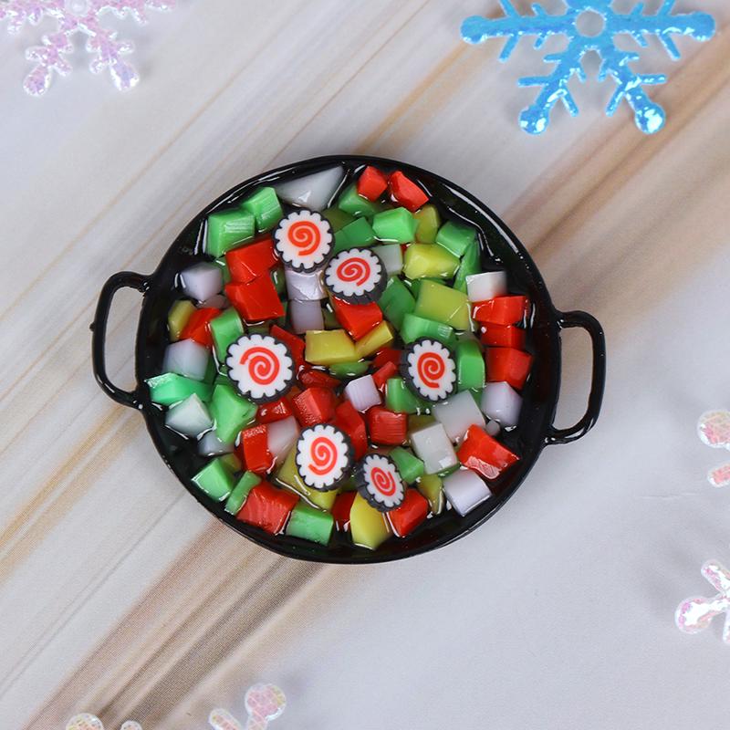 Buy 1:12 Dollhouse Miniature Mini Wok Meal Sushi Vegetables Candy Food ...