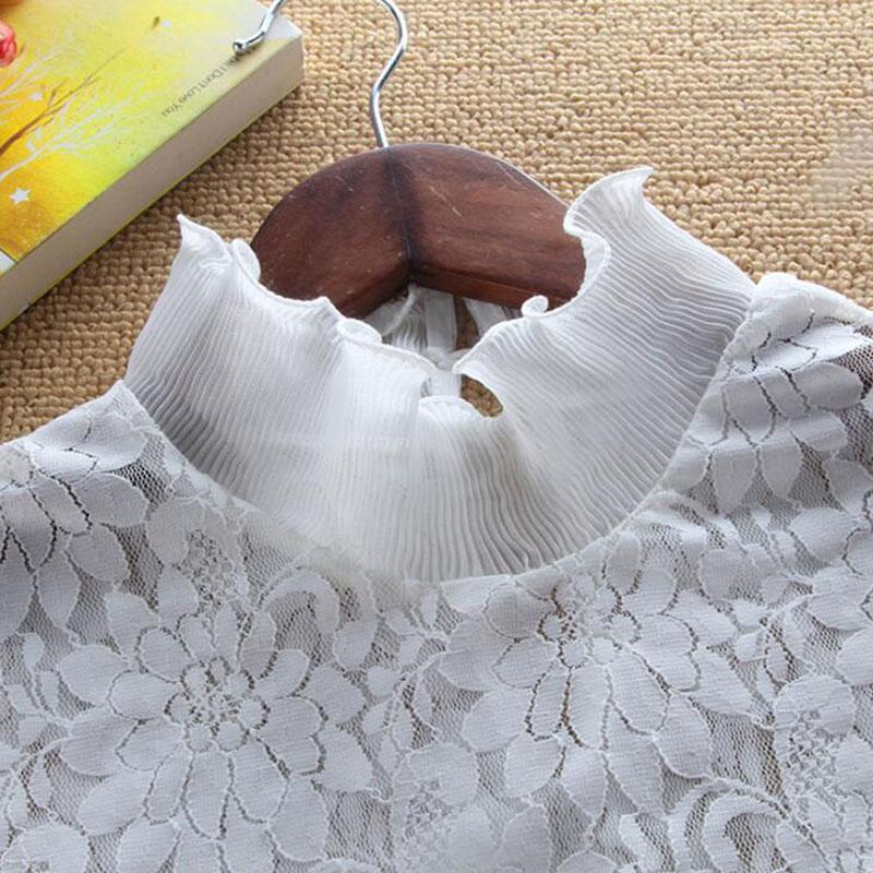 Removable White Black Ruffled Lace Faux Collar Spring False Collar ...