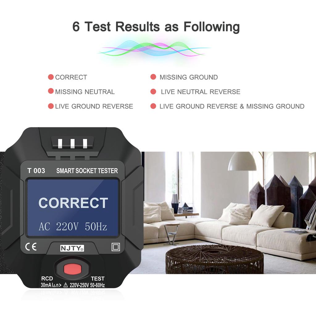 Buy 220250V EU Plug Socket Outlet Tester Smart Socket Tester Digital ...