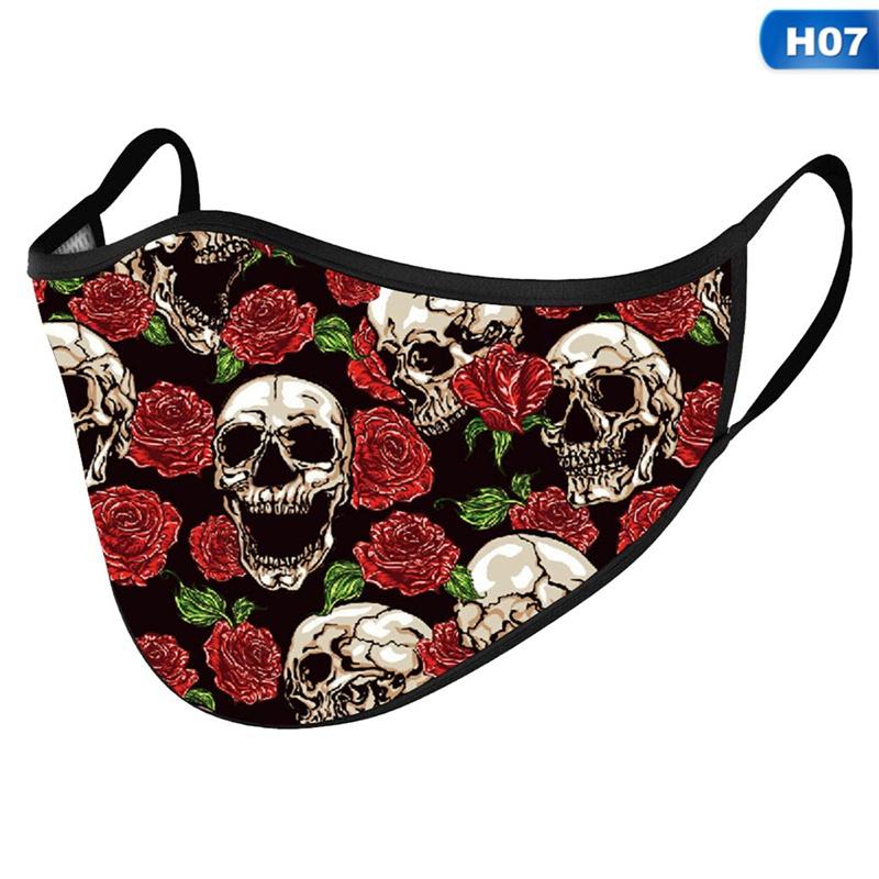 Skull Face Masks For Adults Washable Punk Face Mask Windproof Safety ...