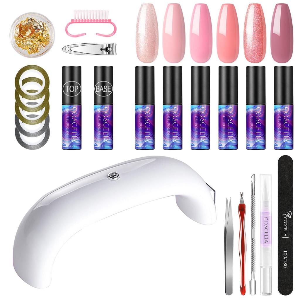 Buy COSCELIA Nail Gel Polish Set 5ml And USB Cable LED Nail Lamp With ...