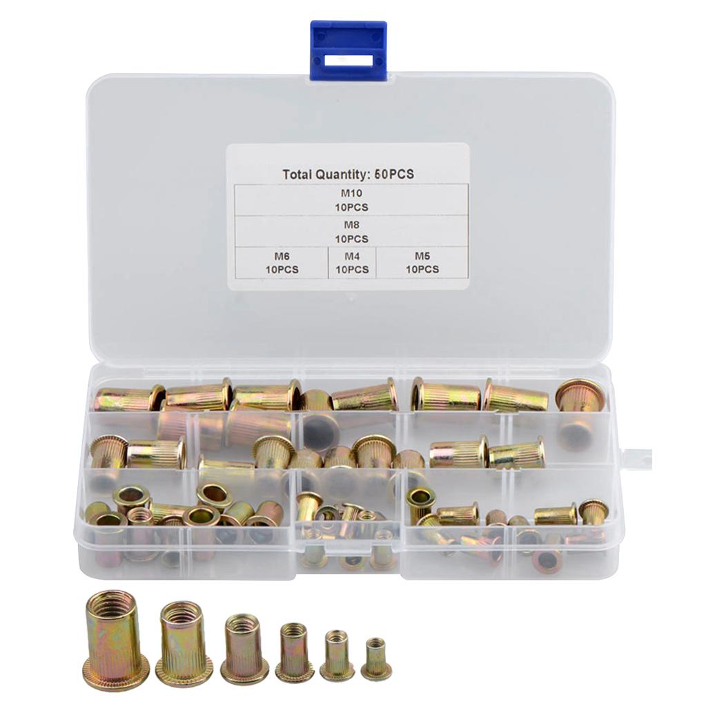 Satın alın 50 Pieces M 4 M5 M6 M8 M10 Carbon Steel Flat Head Rivet Nut ...