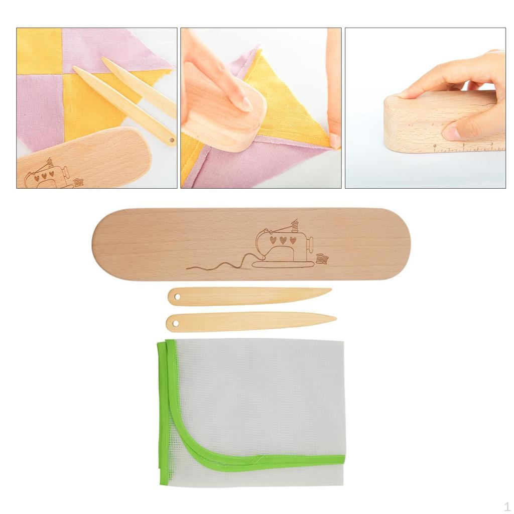 Buy Hardwood Tailors Clapper with Ironing Mat Set Dressmaker Iron Board ...