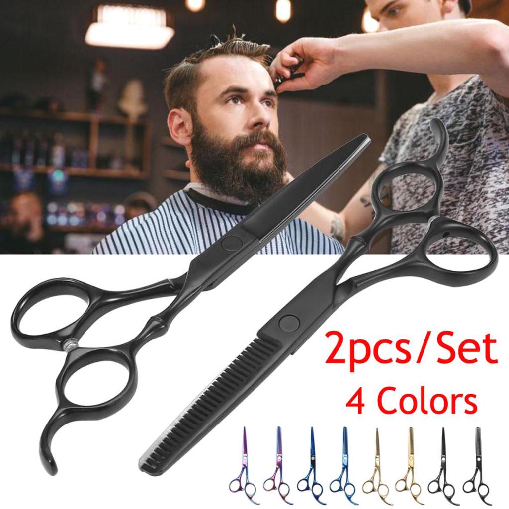 Buy 2 Types 6.0" Professional Salon Barber Hair Cutting Thinning Tool ...
