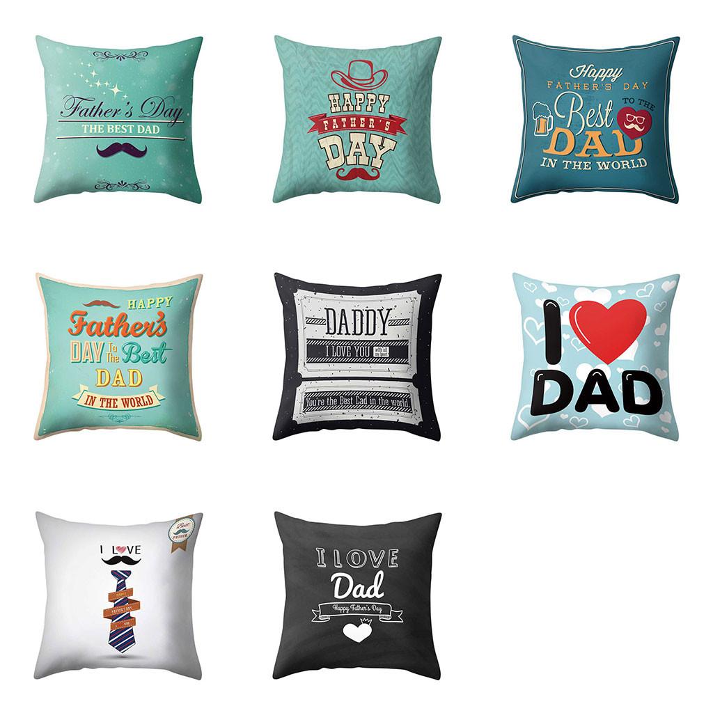 Buy [MLH] Creative Father's Day Peach Skin Velvet Pillowcase Printing ...