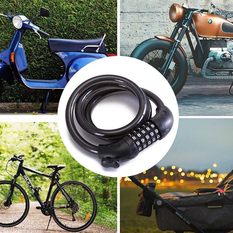 5-Digit Combination Bike Lock Security Portable Bicycle Locks uygun ...