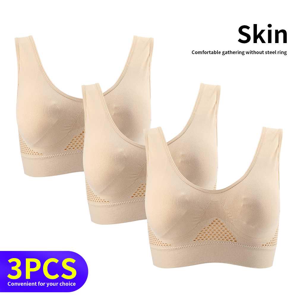 Buy Bras for Women Plus Size Seamless Cotton Breathable Underwear ...