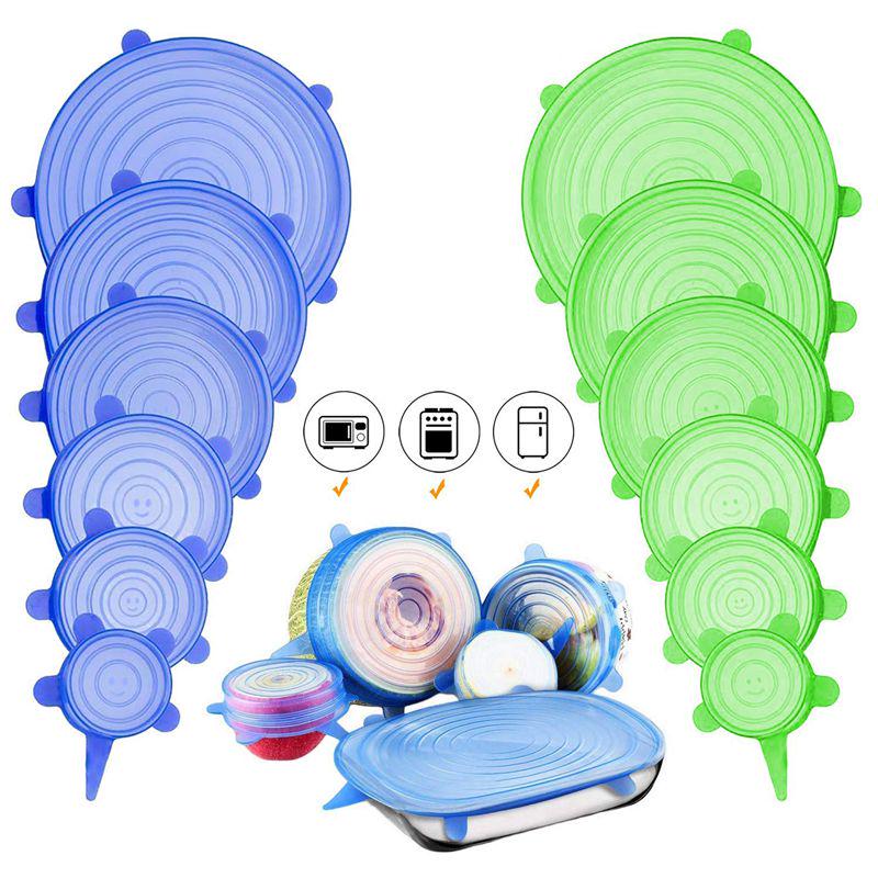 Buy Silicone Stretch Lids,12-Pack Flexible Container Lids Food Covers ...