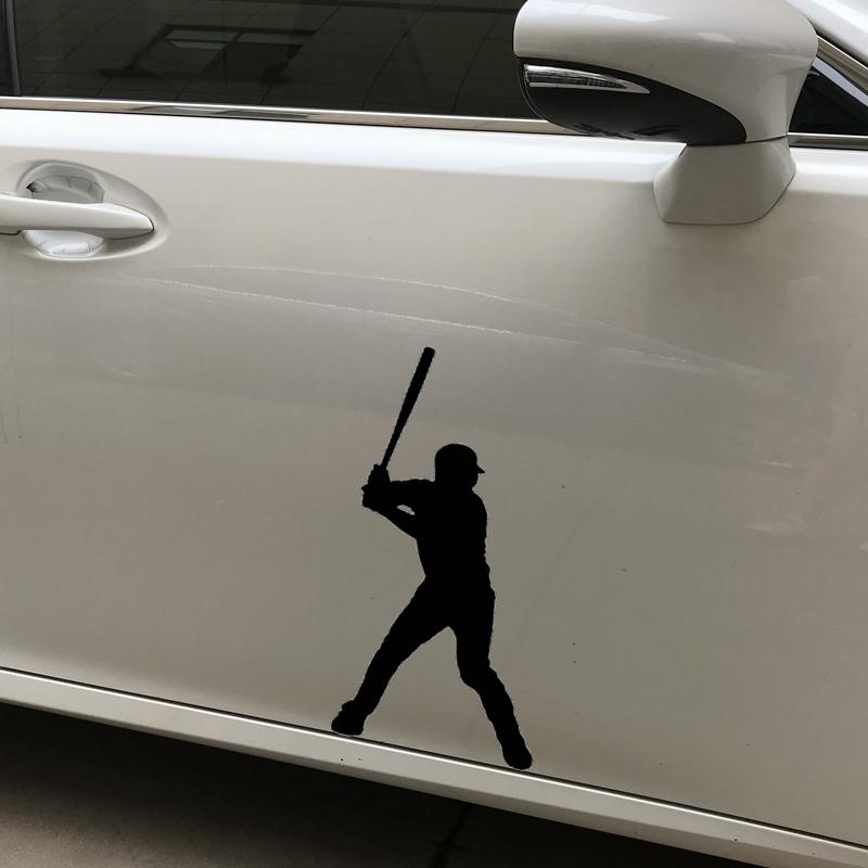 Buy 8*14CM Baseball Player Car Stickers Reflective Sports Car Body ...