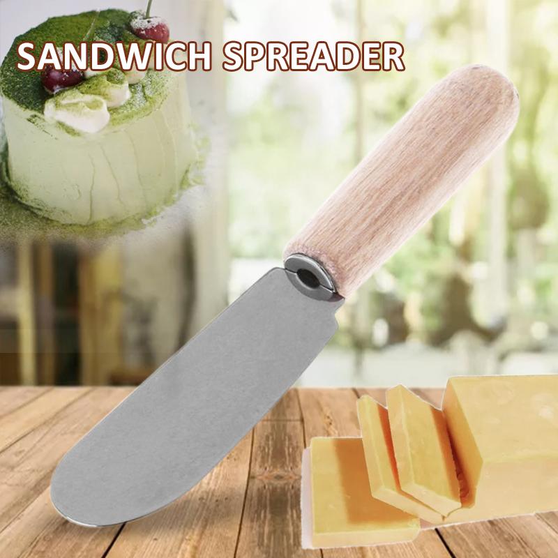 Buy Maijiabao 1pc Sandwich Spreader Stainless Steel Breakfast Tool Wood ...