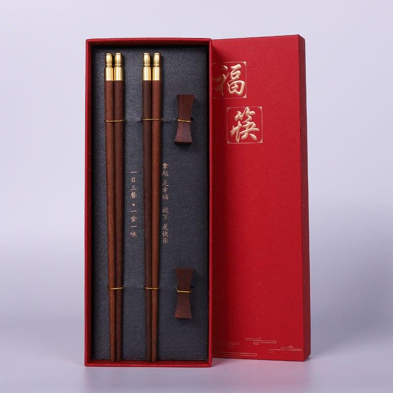 Buy 2 Pairs Chinese Chopsticks High Quality Premium Natural Red ...