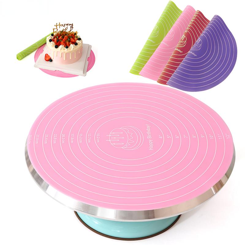 Cake Turntable Pat Silicone Baking Mat For Cake With Size Non-stick ...