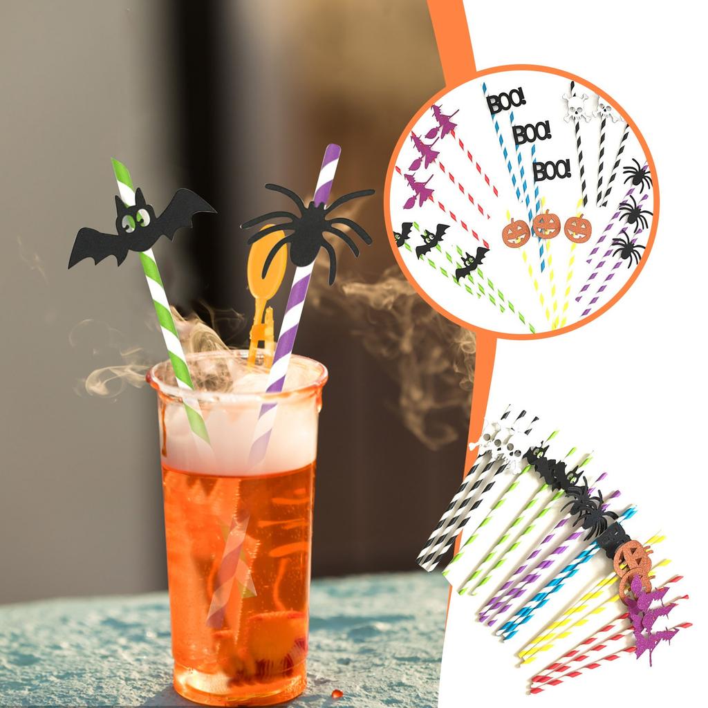 Buy FOK Halloween Creative Straws Funny Personalized Straws Party ...