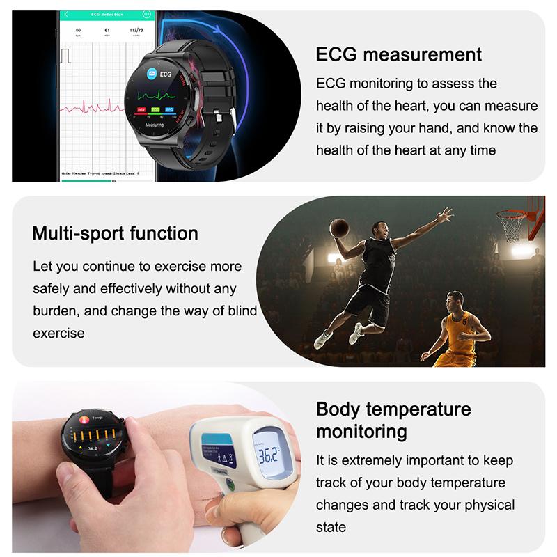 Buy SACOSDING 2022 New ECG+PPG Smart Watch Men Laser Treatment Of ...