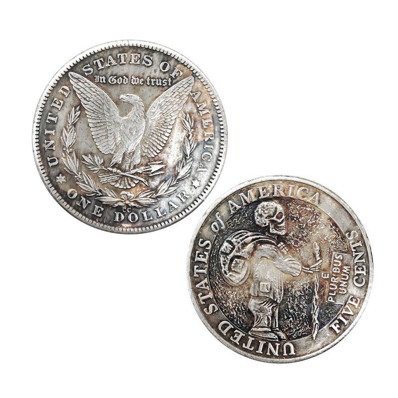 Buy Skeleton Ferryman Handheld Wooden Stick Commemorative Coin ...