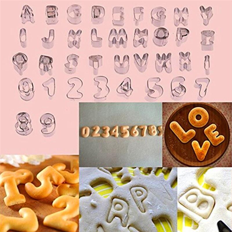 Buy Silver 37pcs Stainless Steel Alphanumeric Biscuit Molds Fold Sugar ...