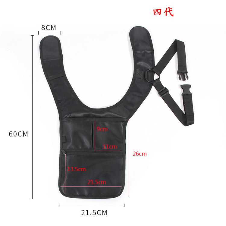 Buy Underarm Nylon Anti-Theft Shoulder Bag Black Hidden Wallet at ...
