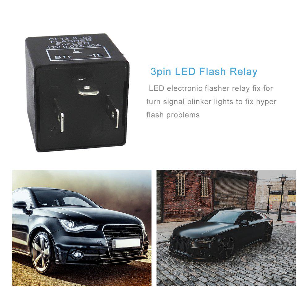Buy B-Adjustable 3 Pin LED Electronic Flasher Relay Car Flash Relay Car ...
