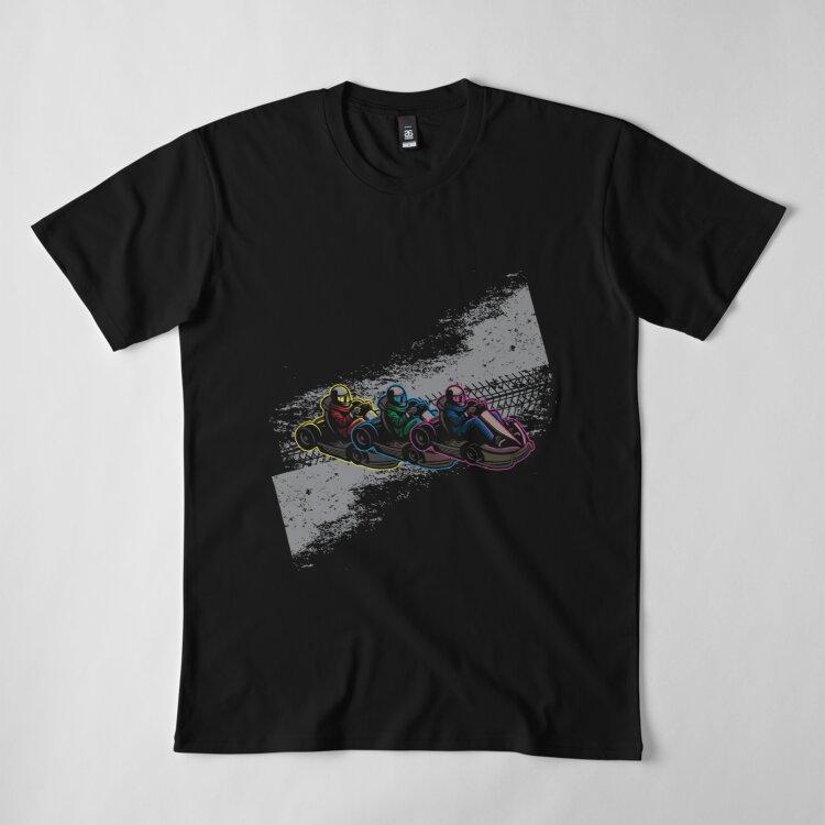 Buy Men Premium Cotton Harajuku T-Shirt Karts Motorsport Karting Road ...