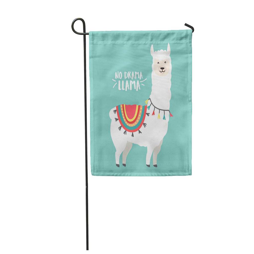 Lama Cute Cartoon Llama Design with No Prob Motivational Quote Alpaca ...