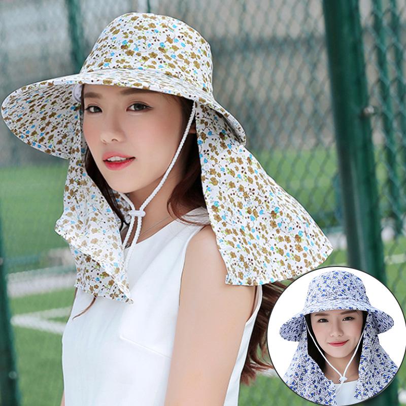 Buy Women Anti-UV Sun Hats Full Face Mask Dustproof Windproof Summer ...